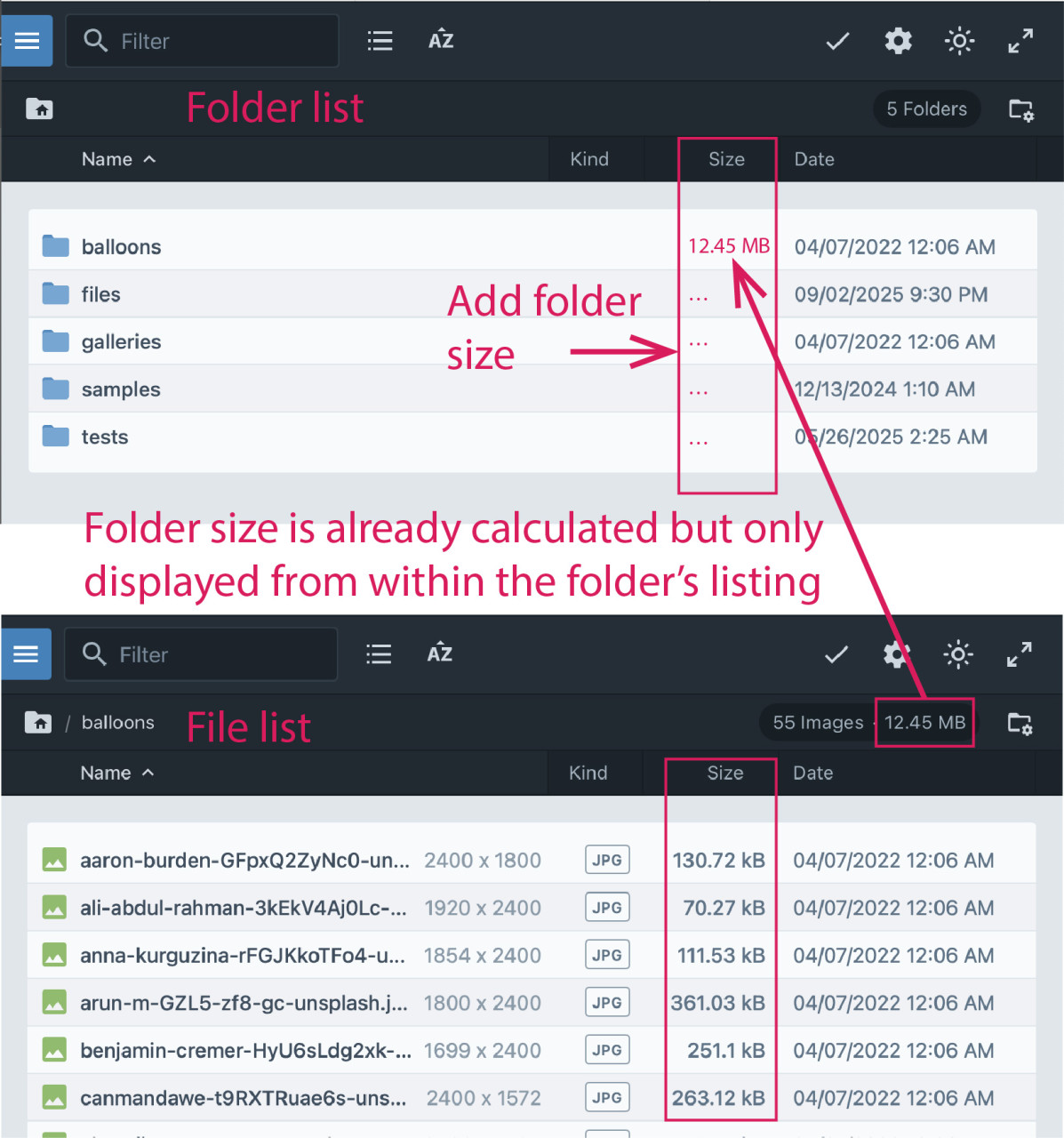 Folder size and available drive space option - Files Forum